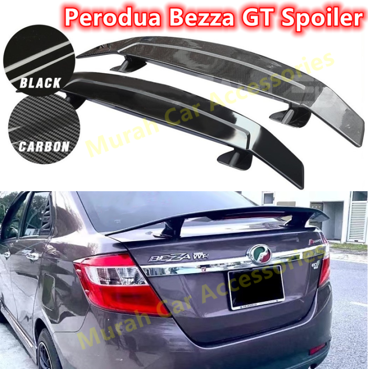 Perodua Bezza Rear GT Spoiler / Seagull Spoiler Black Carbon | Lazada