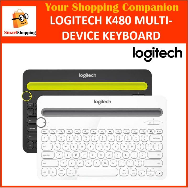 Logitech K480 Bluetooth Multi Device Keyboard White Black Lazada