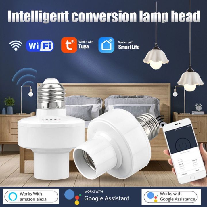 Smart Life Wifi Smart Light Bulb Socket Adapter E27 Switch Lamp Base ...