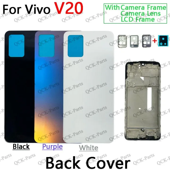 For VIVO V20 4G V2025 V2024 Back Battery Cover With Camera Lens Frame ...