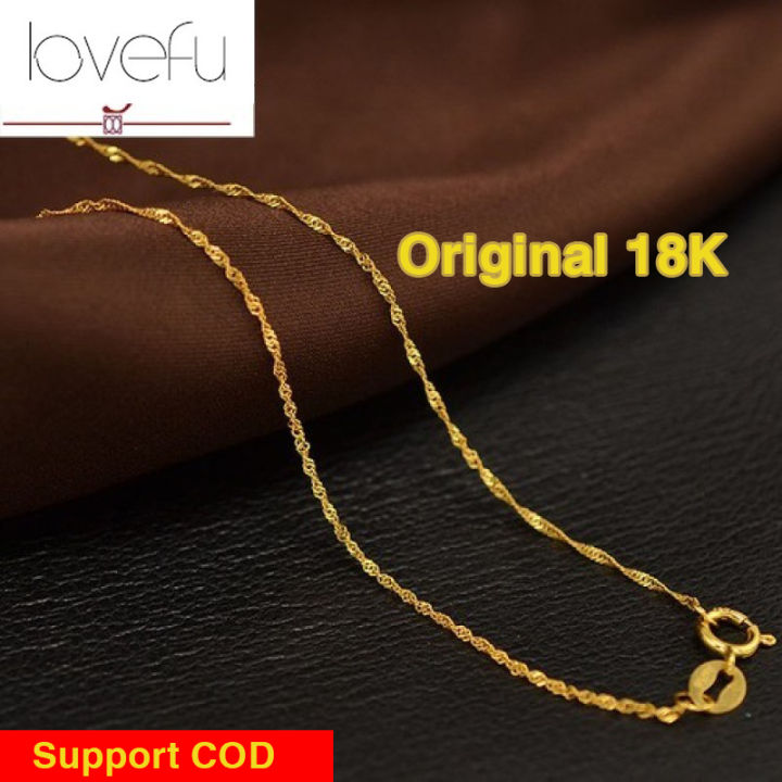 gold necklace pawnable 18 k saudi original lock bone ripples of water ...