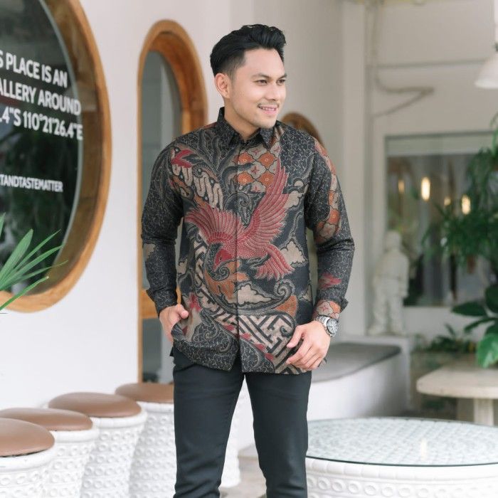 BBJ Batik Bagus JakartaBaju Batik Pria Kemeja Lengan Panjang Dobi Lasem ...