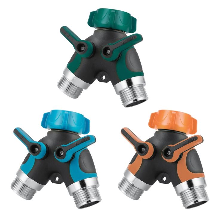 2 Way Garden Hose SplitterHeavy Duty Metal Water Hose Connector with ...