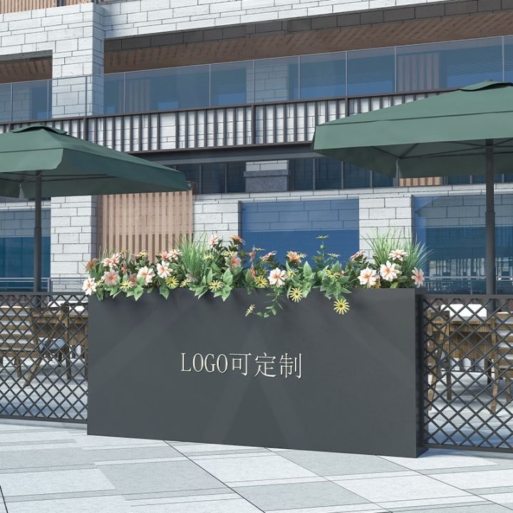 Wrought iron flower box grid rectangular stainless steel flower bed ...