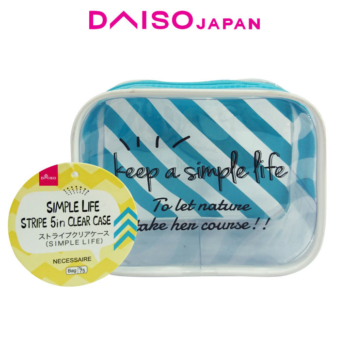 Daiso Striped Vinyl Pouch | Lazada PH