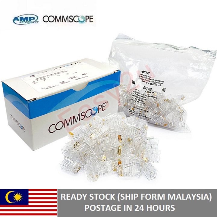 Commscope AMP RJ45 (UTP) Cat5e Cat6 Modular Plug (100pcs/pack) 8p8c ...