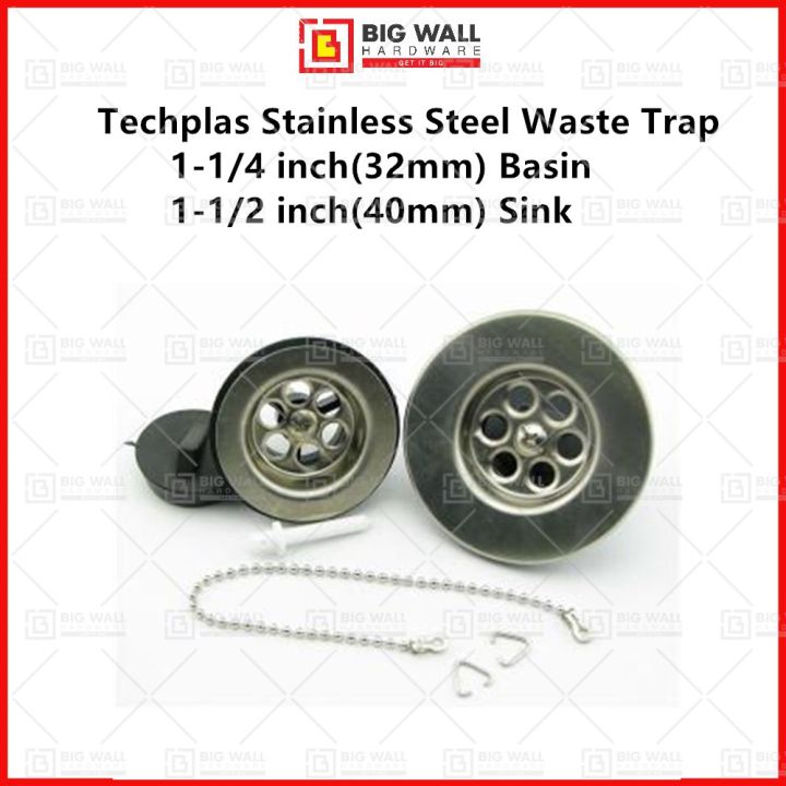 Stainless Steel Waste Trap/ Sink Trap/ Basin Trap 1-1/4" (32mm) / 1-1/2 ...