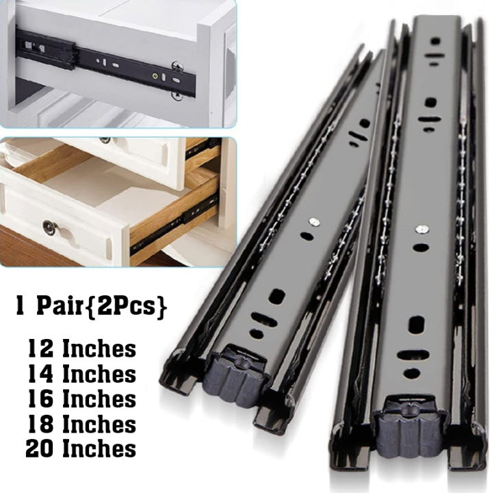 2Pcs Drawer Guide Soft Close with bearing Drawer Slide Roller Full ...