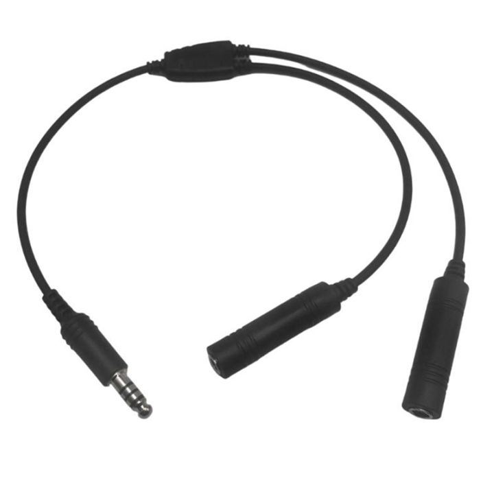 Well Made- Double Plugs Helicopter Headset Converter Cord for Aviation ...