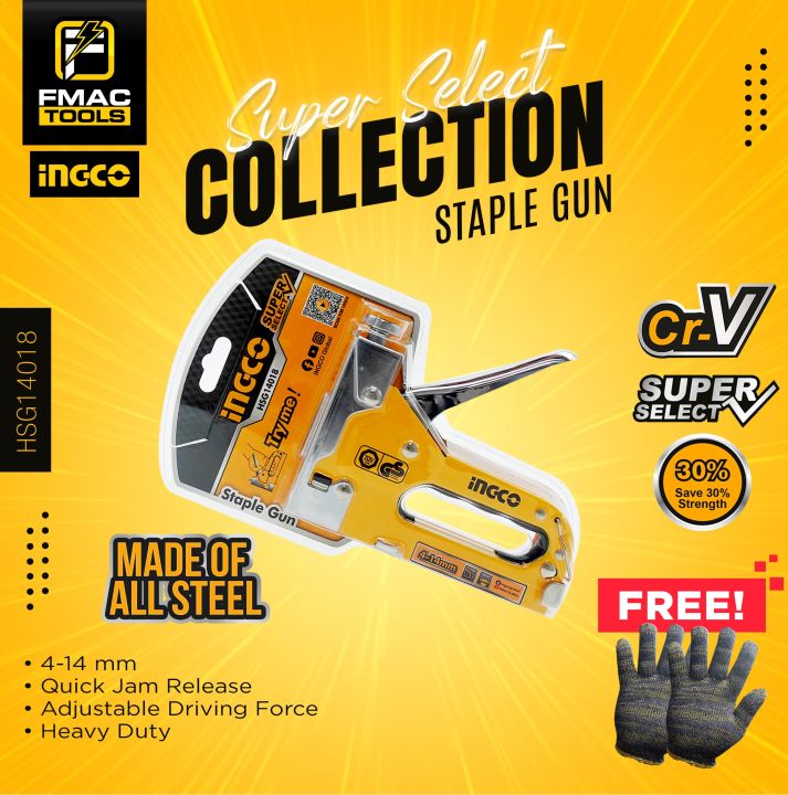 INGCO SUPER SELECT Staple Gun Tacker Upholstery HSG14018 + FREEBIES ...