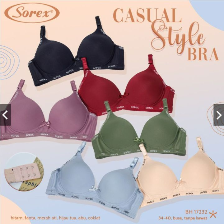 Sorex BH Busa Tanpa Kawat Kait 2 Setara Cup B BH Harian Casual Style ...