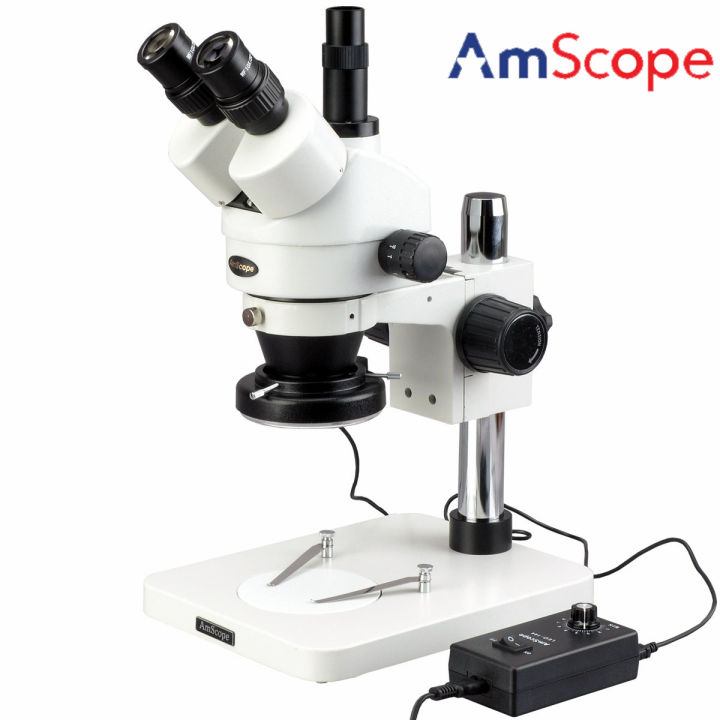 AmScope 7X-45X Trinocular Inspection Dissecting Zoom Stereo Microscope ...