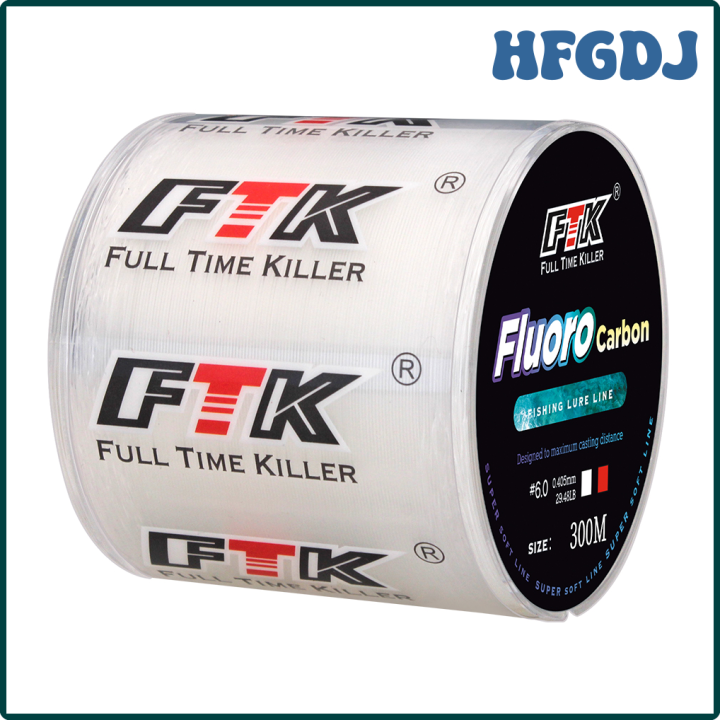 HFGDJ เอ็นตกปลาเคลือบฟลูออโรคาร์บอน300ม. 500ม. คาร์บอนไฟเบอร์34.32LB 4 ...
