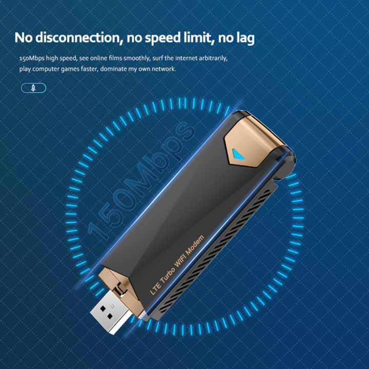 Wireless 4G LTE Turbo Router with Dual External Antennas USB WiFi Modem ...