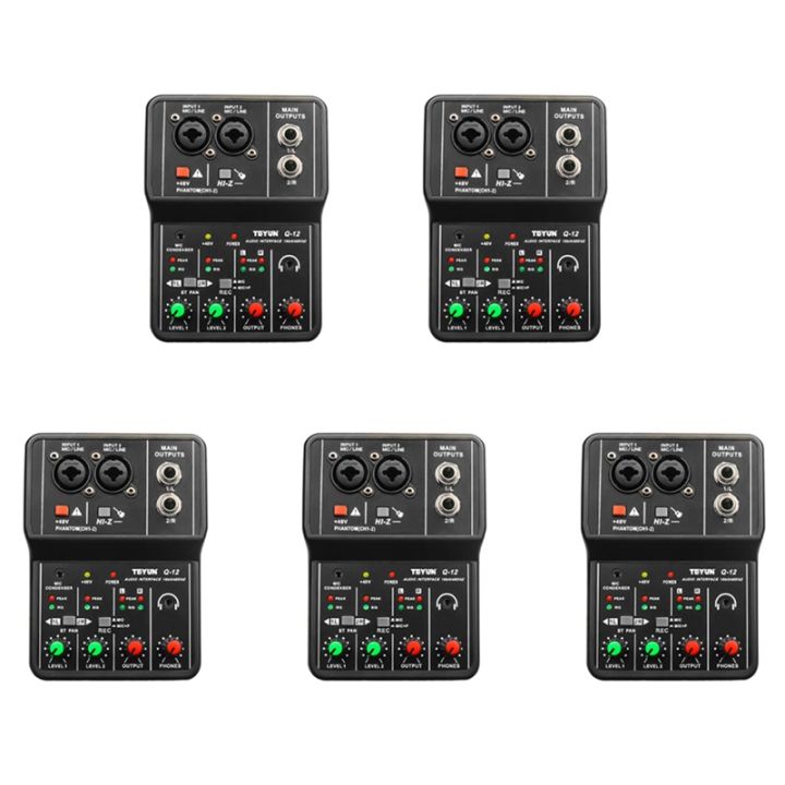 5X TEYUN Q-12 Audio Mixer Sound Board Console Desk System Interface 4 ...