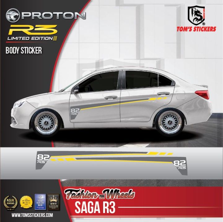 👍👍 PROTON R3 LIMITED EDITION CAR BODY STICKERS SET SAGA R3 | Lazada