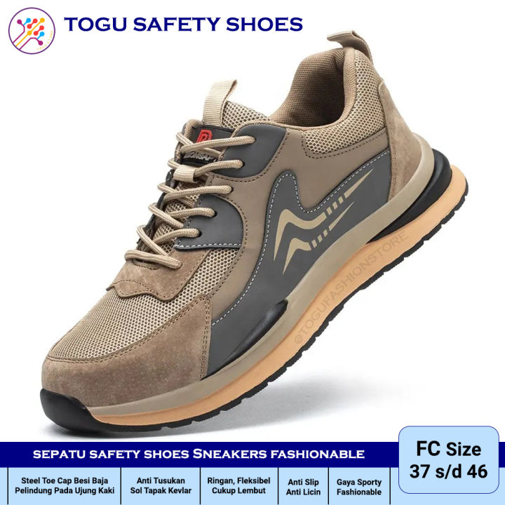 Sepatu Safety Keamanan Kerja Deponsapt Sneakers Model Sporty Casual ...
