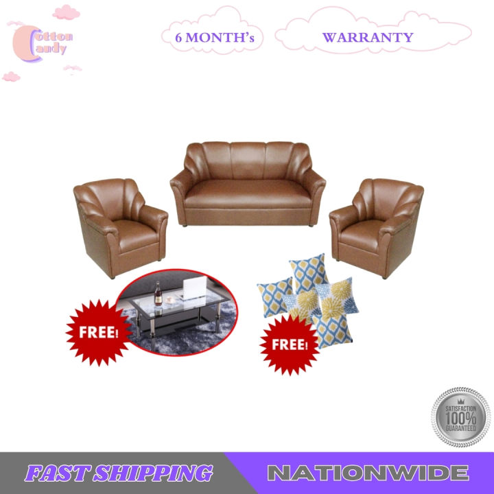 SOFIA 3-1-1 SOFA with CENTER TABLE AND 5 PCS PILLOWS - COTTON CANDY'S PIT | Lazada PH