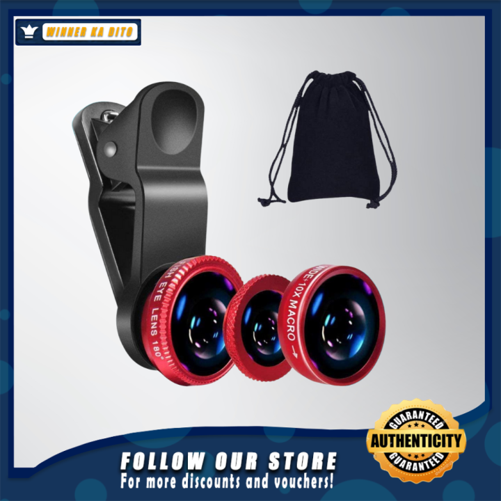 (Random Color) 3in1 Universal Clip Camera Lens (Wide,Fish Eye) | Lazada PH