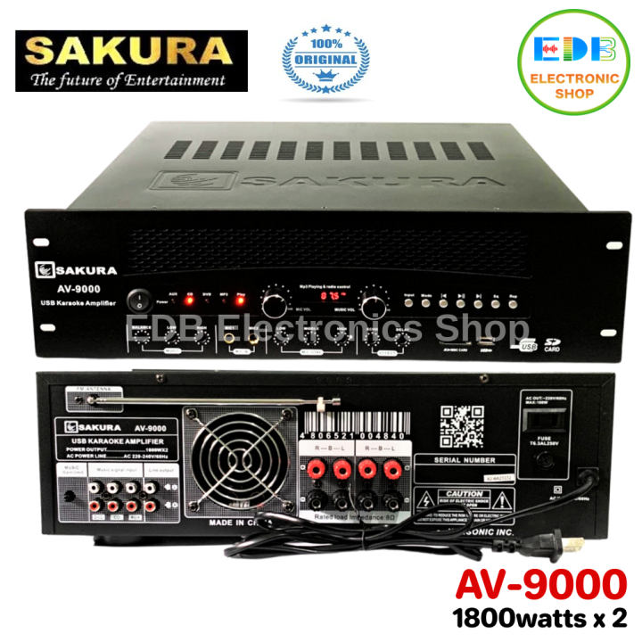 Original SAKURA AV-9000 Amplifier 1800watts x 2 High Powered Amplifier with BT/USB/SD Port ...