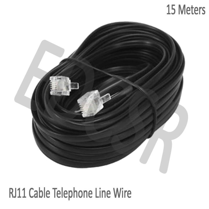 RJ11 Cable Telephone Line Wire - 15 Meters (Black) | Lazada PH