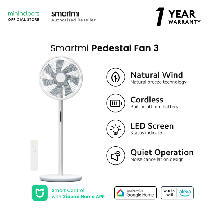 Smartmi Standing Fan 3 with built-in battery, remote control, LED ...
