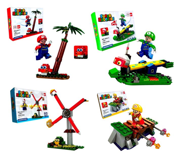 SUPER MARIO LUIGI BROTHERS BROS CHARACTER BUILDING BLOCKS BRICKS ...