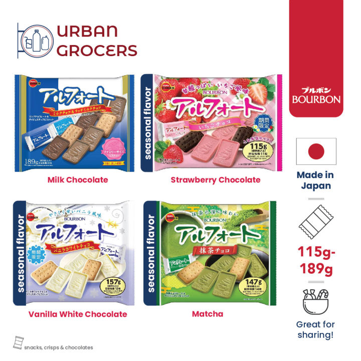 Bourbon Alfort Family Pack Milk, Strawberry, Vanilla White Chocolate JP ...