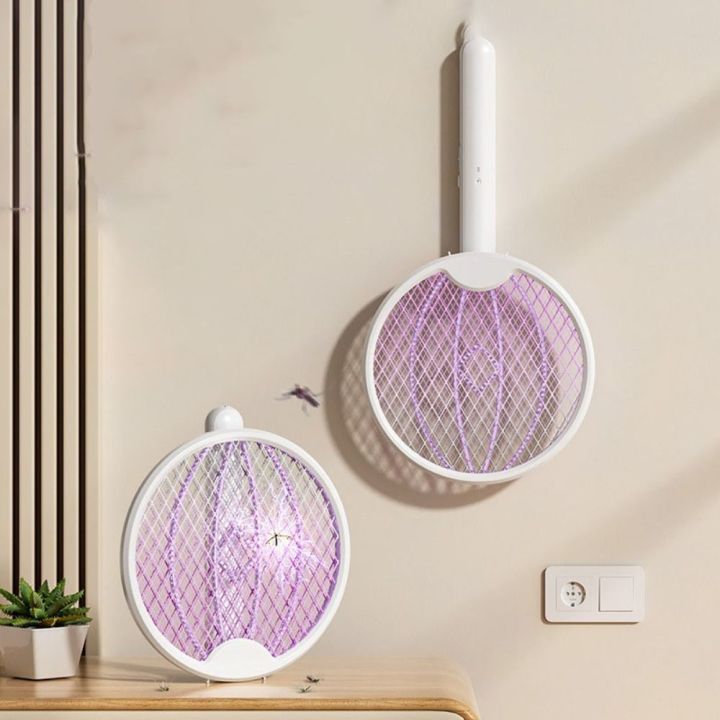 GJURD Rechargeable Electric Mosquito Swatter UV Light Portable Mosquito ...