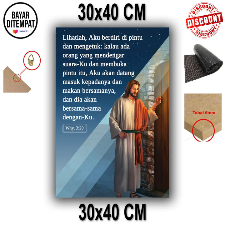 HIASAN DINDING POSTER KAYU YESUS KRISTUS/BUNDA MARIA/FOTO HIASAN ...