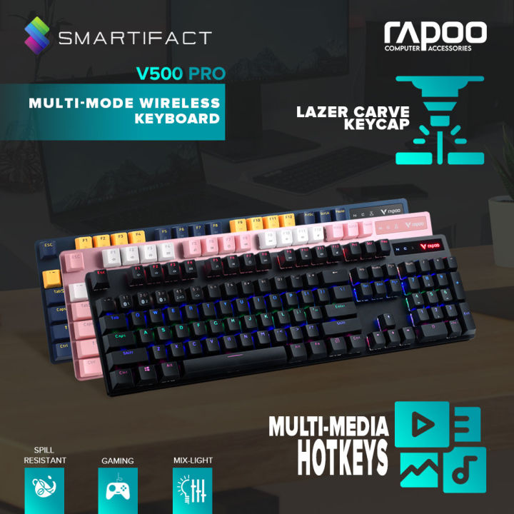 Rapoo V500 PRO Gaming Keyboard Multimode Wireless Keyboard Reliable ... Rapoo V500 PRO Gaming Keyboard Multimode Wireless Keyboard Reliable ...