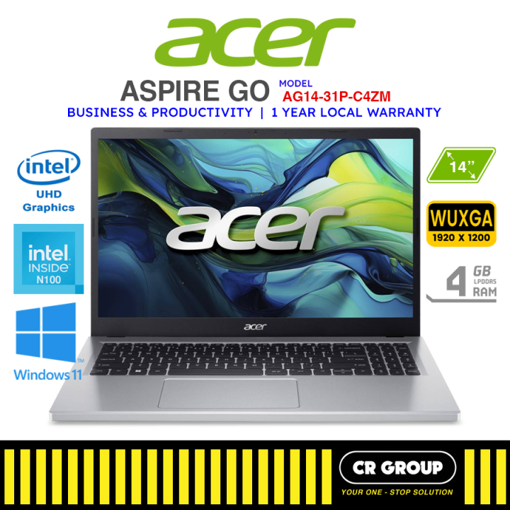 Acer Aspire Go 14 AG14-31P-C4ZM - Intel N100 - Intel UHD Graphics - 4GB ...