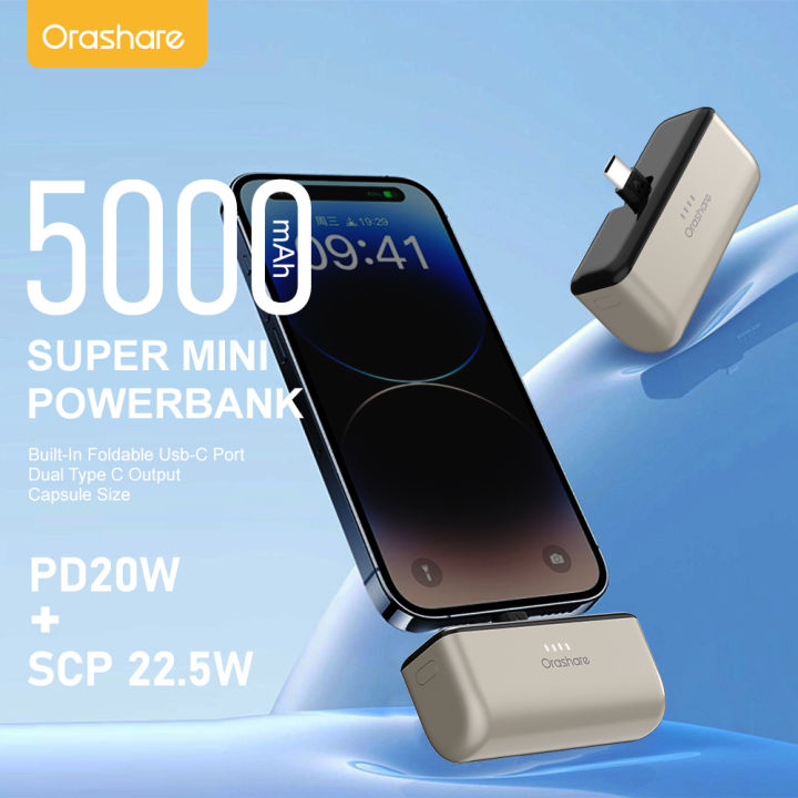 Orashare PNF05 5000mAh Super Mini Power Bank 22.5W Type C Fast Charging ...