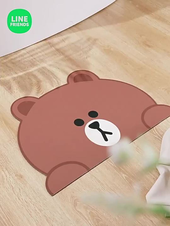 [Line Friends] พรมปูพื้นไดอะตอม พรมปูพื้นห้องครัว แผ่นซับน้ำกันลื่นใน ...
