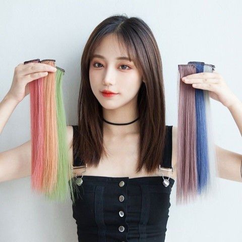 【Bestella COD】1 Pcs Klip Rambut Palsu 50cm Wanita Warna-warni Fashion ...
