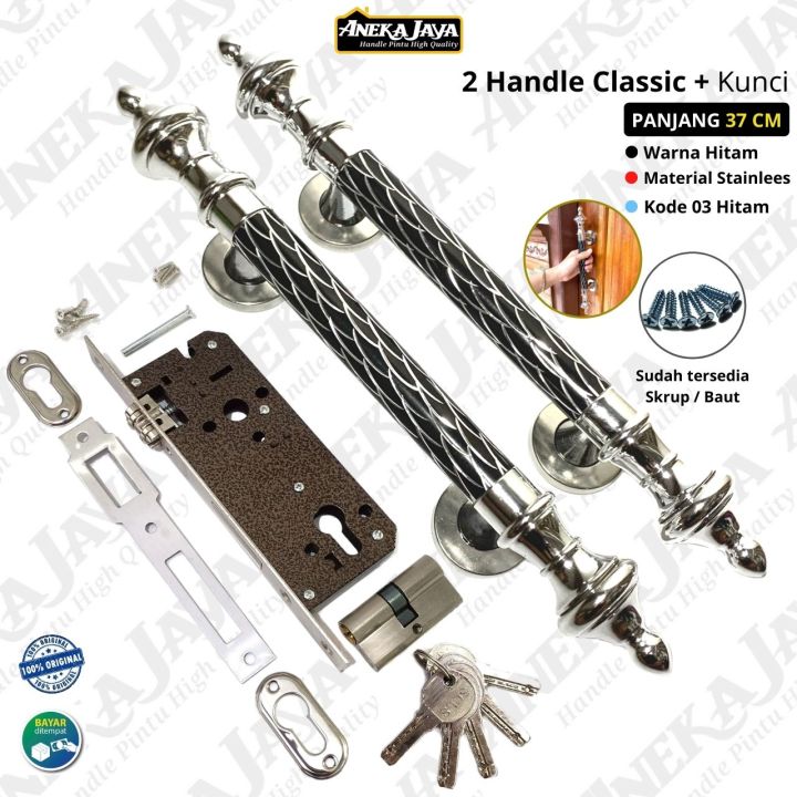 handle pintu 1 set kunci / tarikan pintu rumah 2 pintu minimalis ...