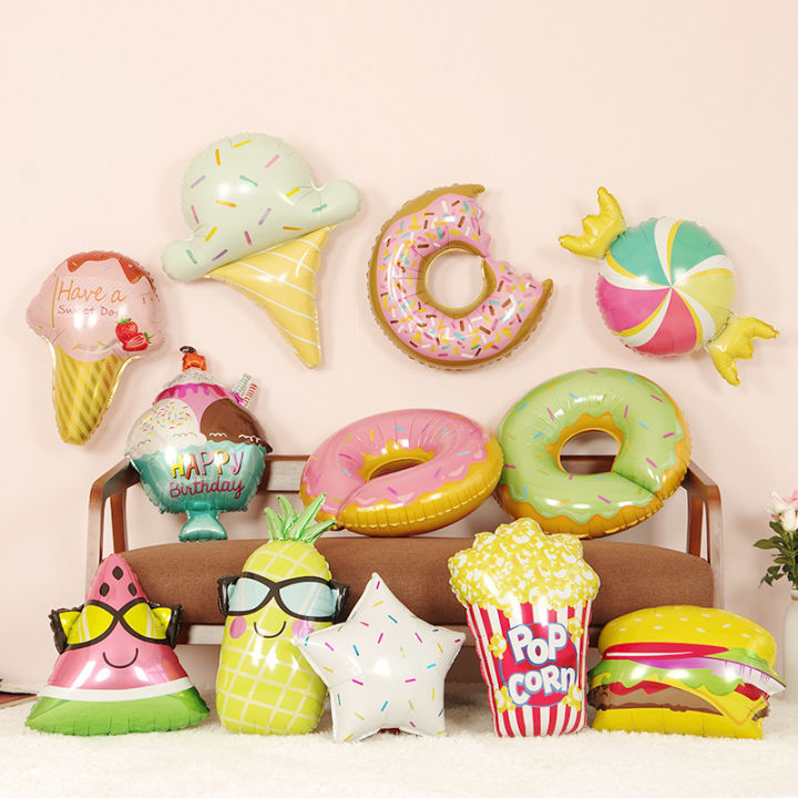 [SG] Creative Cartoon yummy food Foil Balloons Pizza Ice Cream HotDog ...