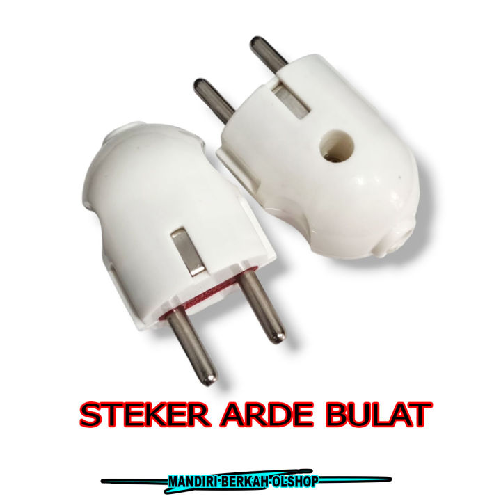 Steker Arde Bulat Putih / colokan listrik bulat | Lazada Indonesia