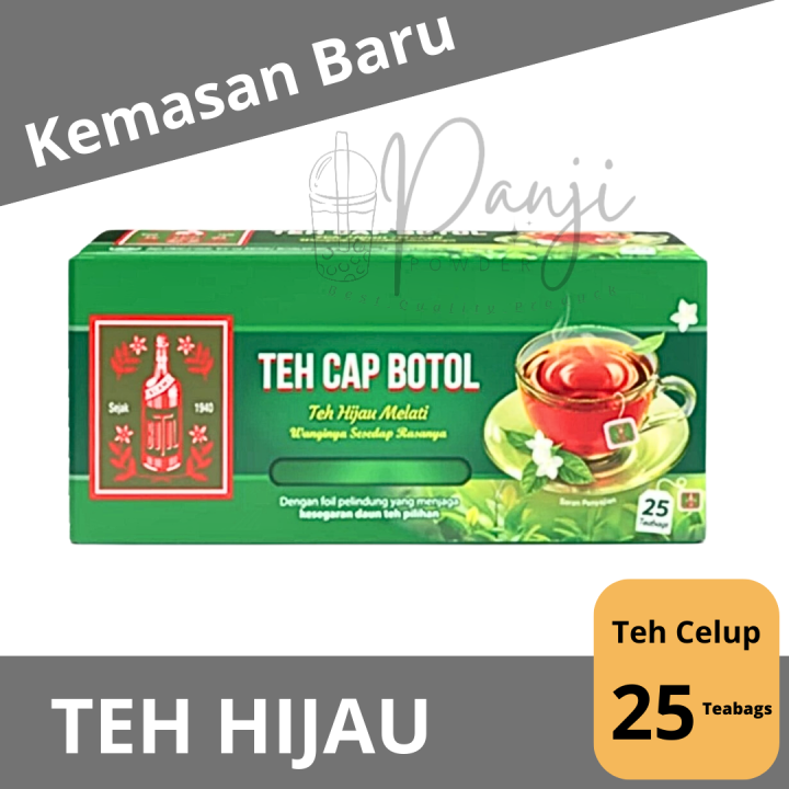 TEH CELUP CAP BOTOL HIJAU ISI 25 TEABAGS TEH HIJAU MELATI TEH MELATI ...