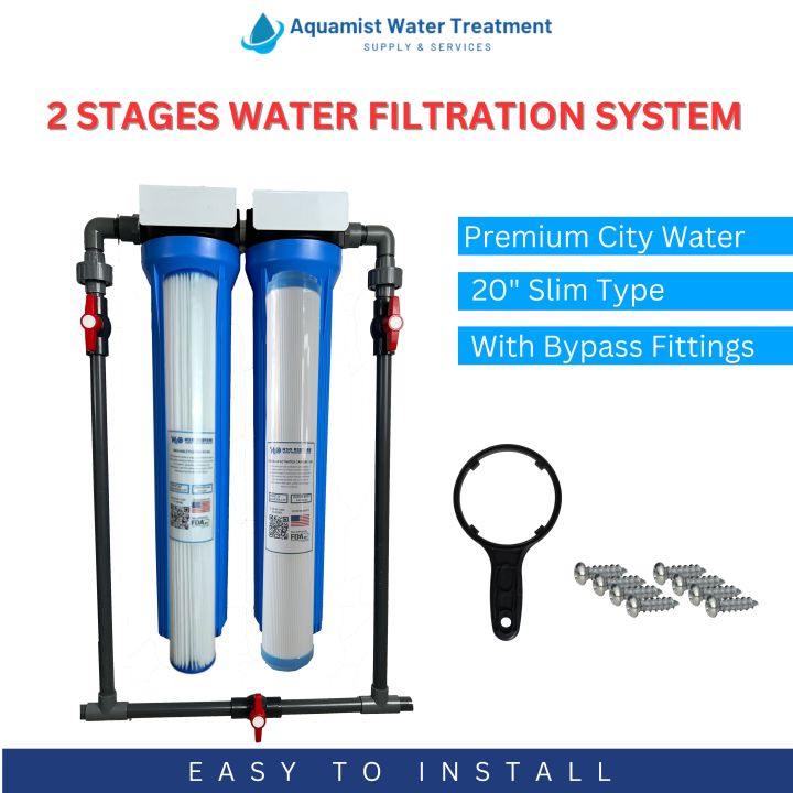 2 Stages Water Filter City Water Premium Heavy Duty Complete Set with ...