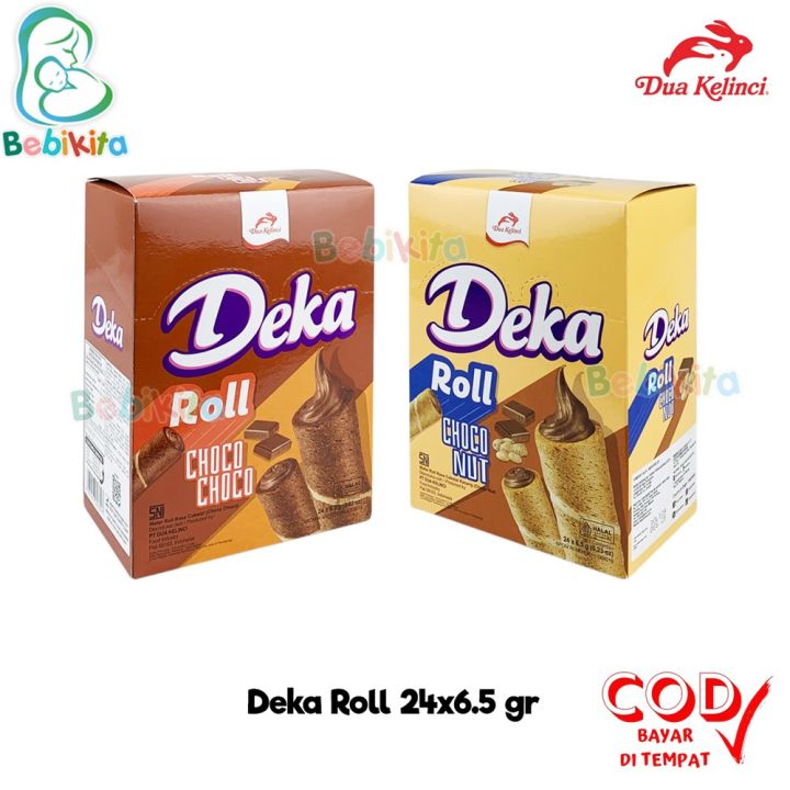 Dua Kelinci Deka Wafer Roll Box 24x6.5gr / Deka Roll Choco / Deka Roll ...