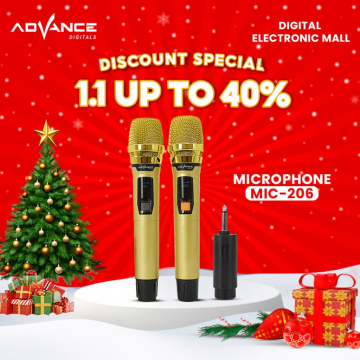ADVANCE Wireless Microphone Wireless Double and Single (MIC-206/MIC-205 ...