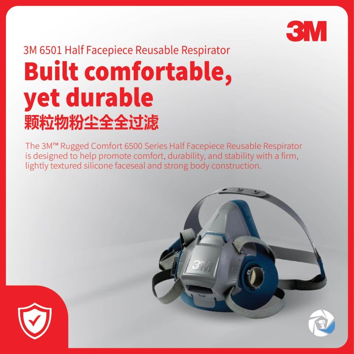 3M™ 6500QL SERIES PREMIUM REUSABLE RESPIRATOR MASK - 6501QL / 6502QL ...