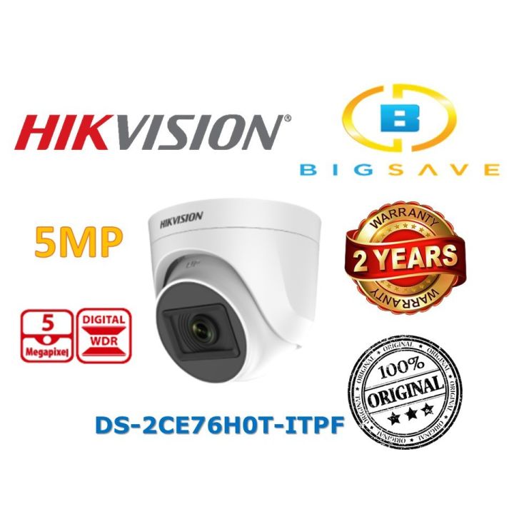 HIKVISION 5MP DS-2CE76H0T-ITPF INDOOR FIXED TURRET CAMERA (2.8MM/3.6MM) | Lazada