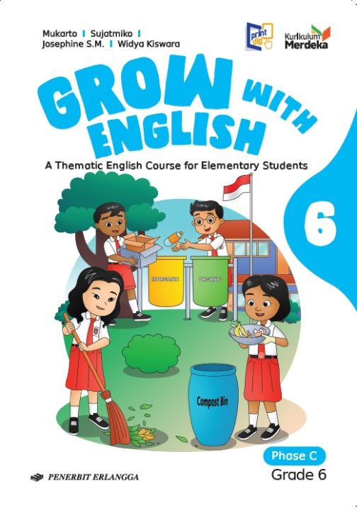 Buku bahasa inggris kelas 6 SD Kurikulum Merdeka Penerbit Erlangga grow ...
