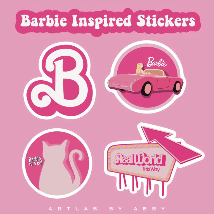 COD Barbie Stickers Waterproof (Tags Pink Aesthetic) | Lazada PH