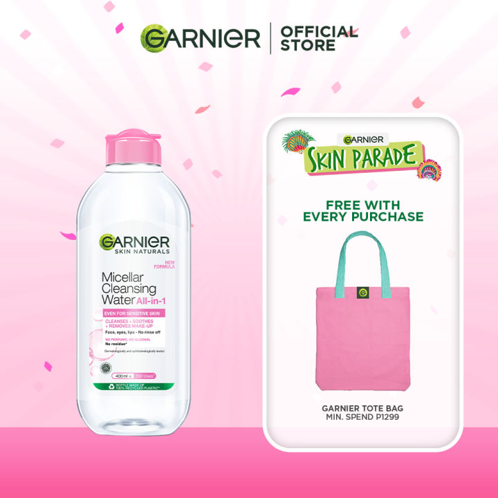 Garnier Pink Micellar Water Pink (125ML/400ML) - For Sensitive Skin ...