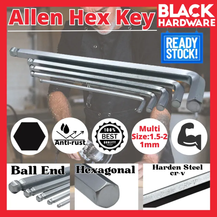 Black Hardware Crv MM Allen Key Set Hex Spanner Set Bicycle Kerata Car ...