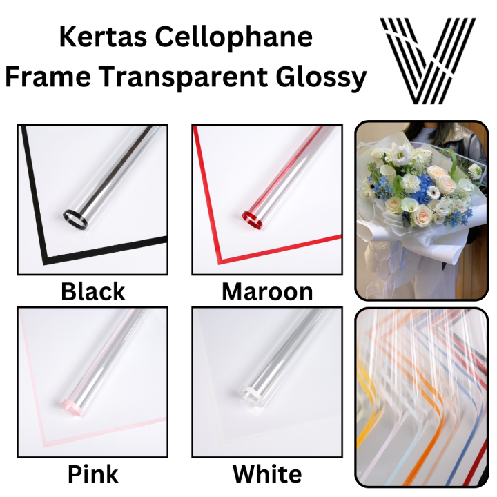*5 LEMBAR* Kertas Cellophane Bucket Bunga [Frame Transparent Glossy ...