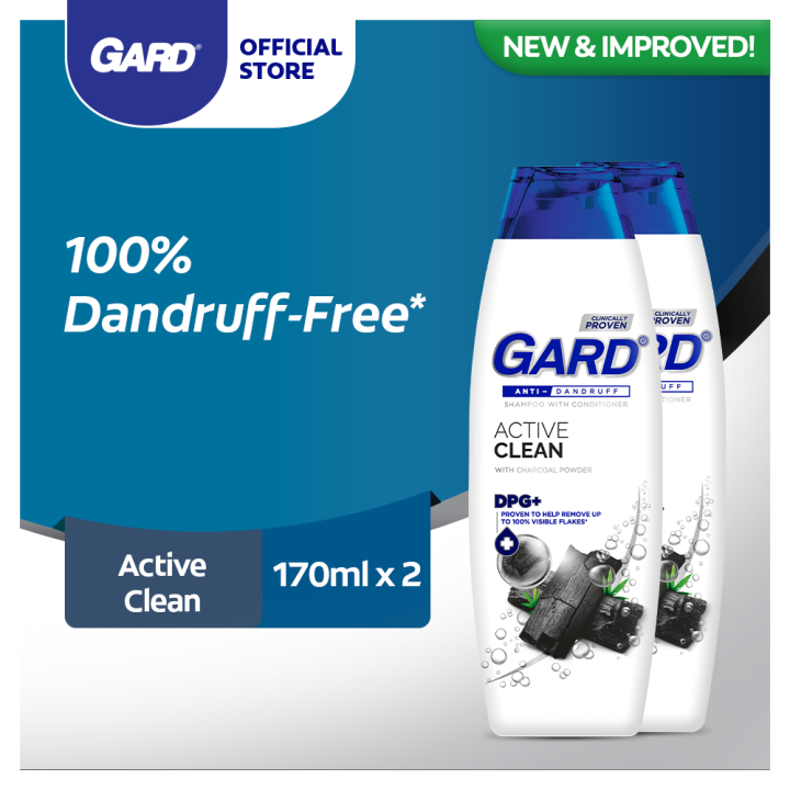 Gard Anti-Dandruff Active Clean Shampoo - with Charcoal Powder, for ...